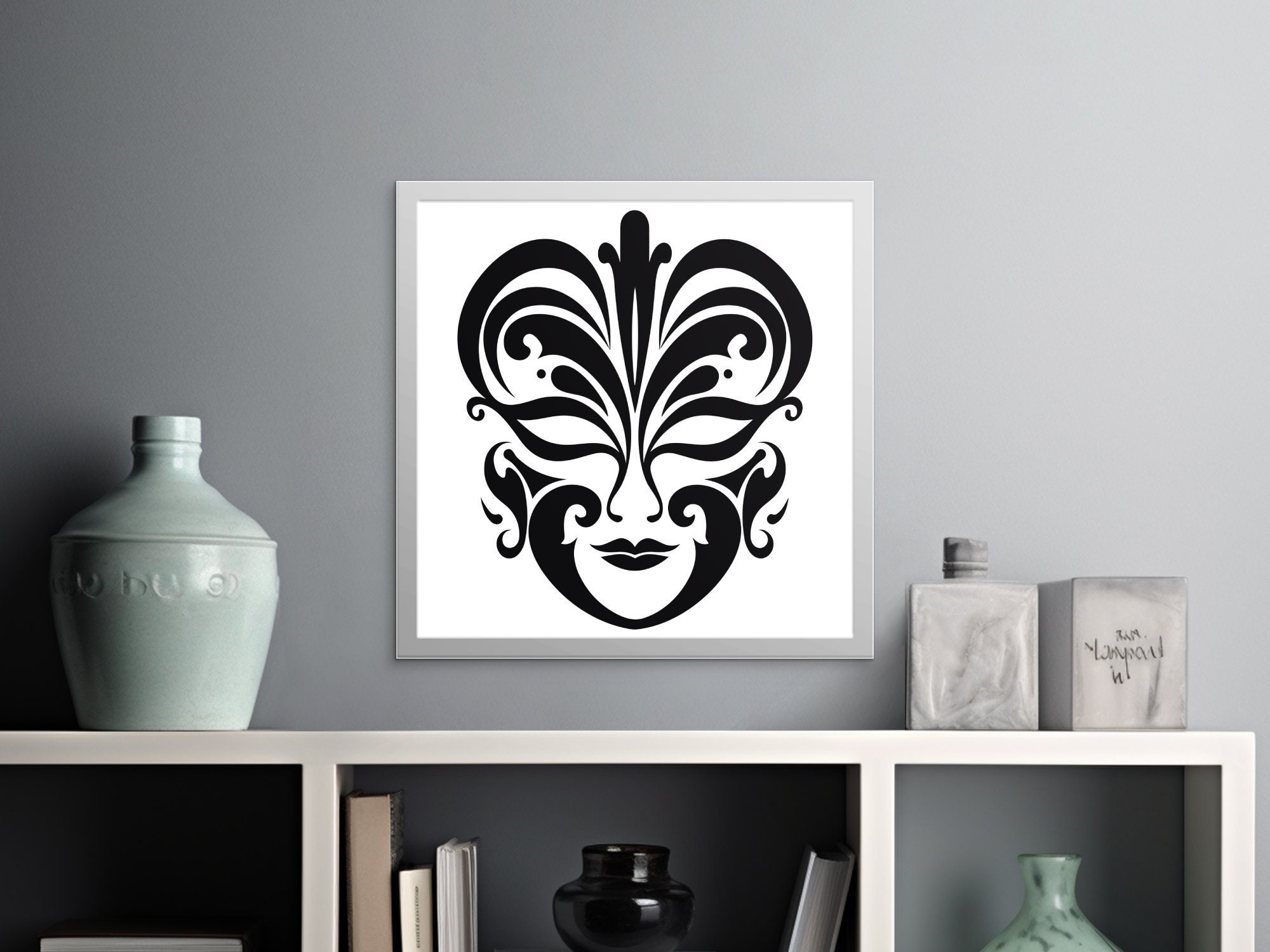 Mask SVG PNG Eps, Commercial Use Clipart Vector Graphics for Wall Art ...