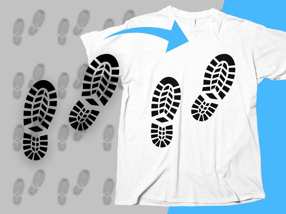 Shoe Prints SVG -walking Foot Prints Hiking Boot Sole Silhouette ...