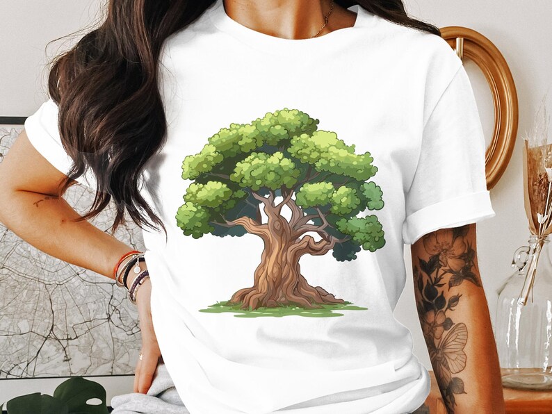 Cartoon Oak Tree SVG PNG Eps, Commercial Use Clipart Vector Graphics ...