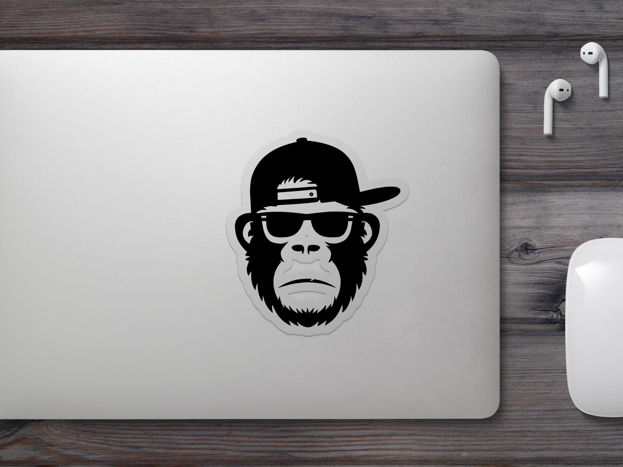 Cool Monkey SVG Monkey With Sunglasses Silhouette Clipart Cut File ...