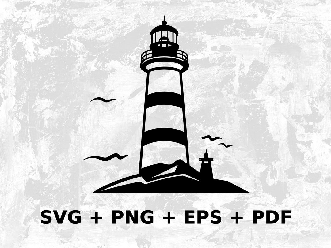Lighthouse SVG PNG Eps, Commercial Use Clipart Vector Graphics for Wall ...