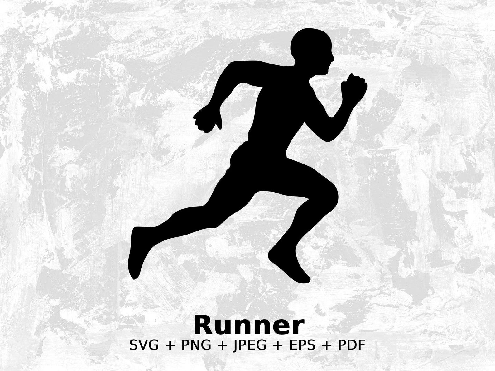 Runner SVG - Athlete Jogger Running Man Silhouette Clipart Cut File ...