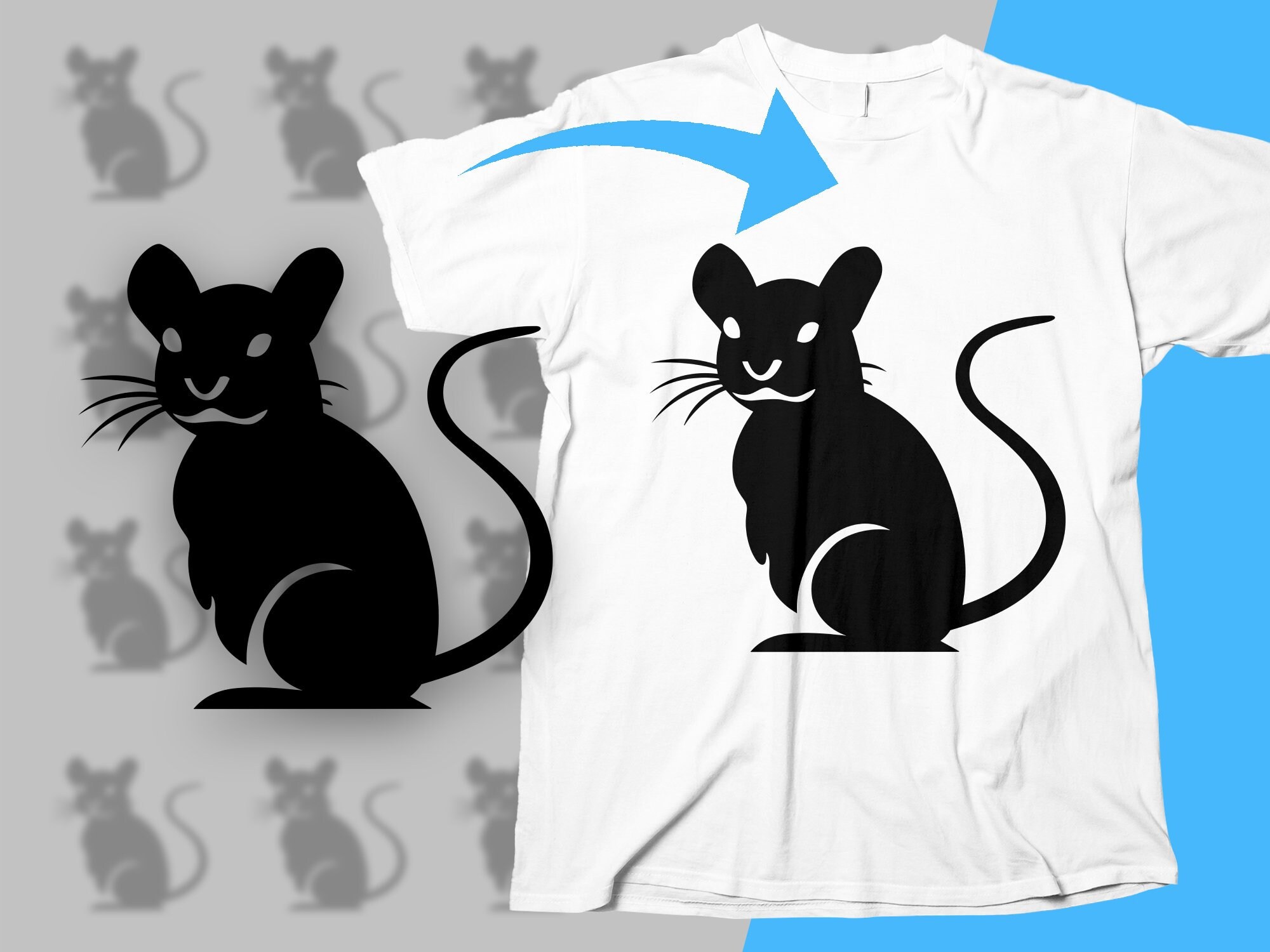 Mouse SVG PNG Eps, Commercial Use Clipart Vector Graphics for Wall Art ...