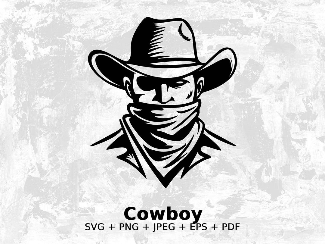 Cowboy SVG - Cattleman Rancher Wild West Gunslinger Outlaw Silhouette ...