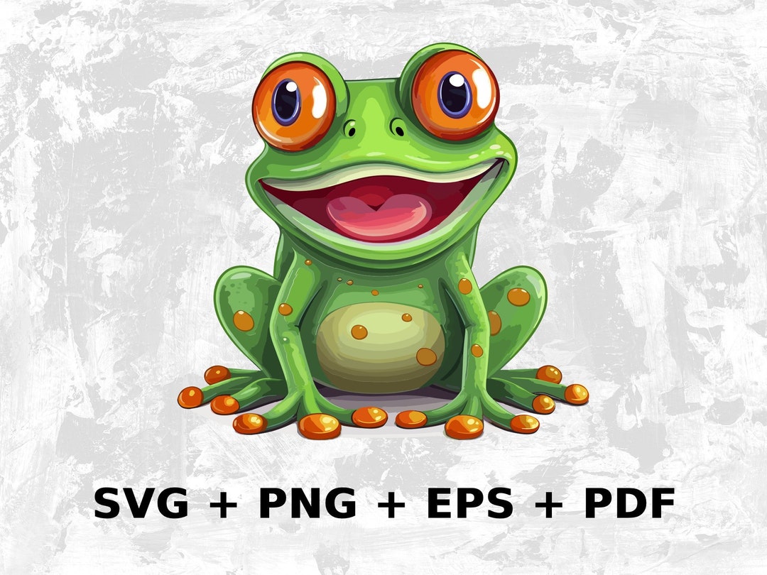 Cartoon Tree Frog SVG PNG Eps, Commercial Use Clipart Vector Graphics ...