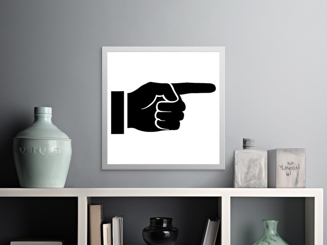 Pointing Hand SVG - Pointer Finger Hand Gesture Sign Silhouette Clipart ...