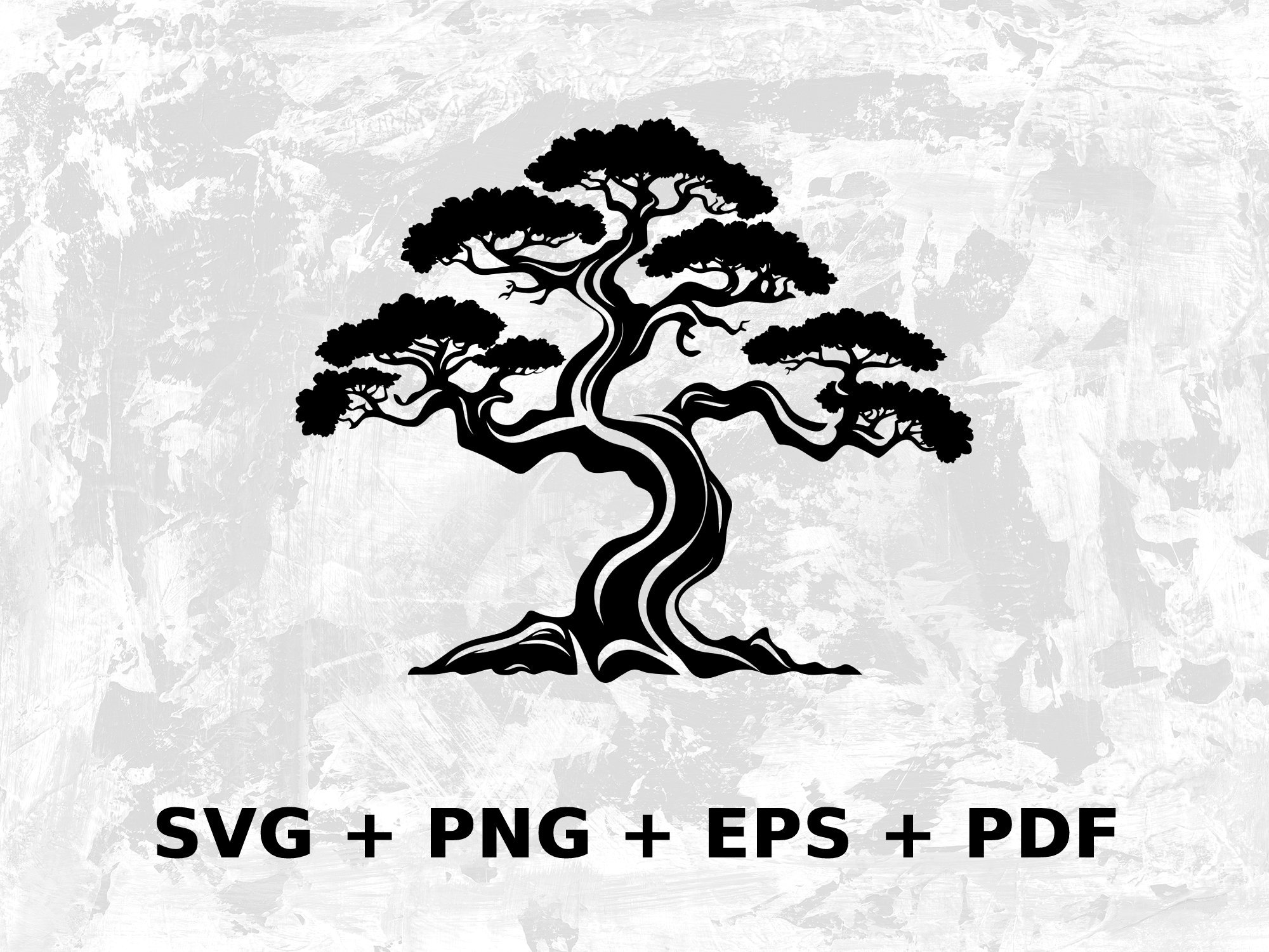 Bonsai Tree SVG PNG Eps, Commercial Use Clipart Vector Graphics for ...