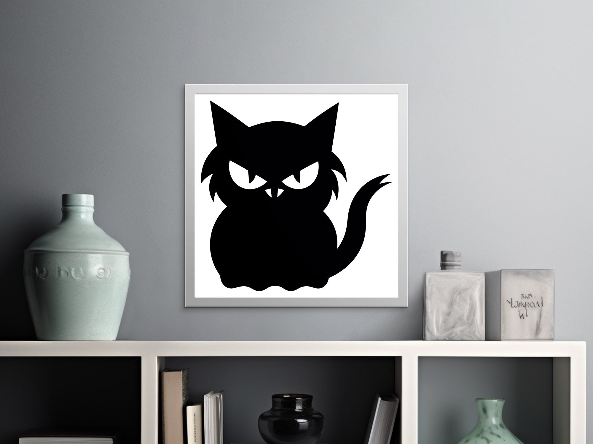 Mad Cat SVG PNG Eps, Commercial Use Clipart Vector Graphics for Wall ...