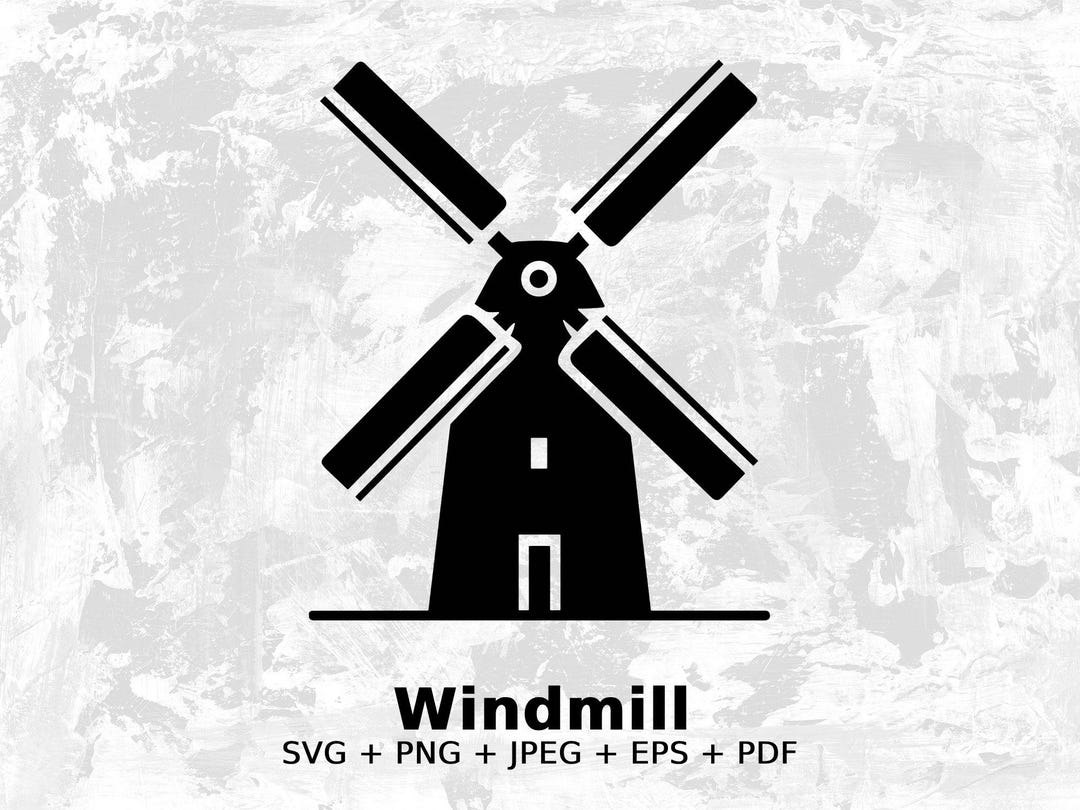 Windmill SVG - Windmills Silhouette Clipart Cut File, Instant Download ...