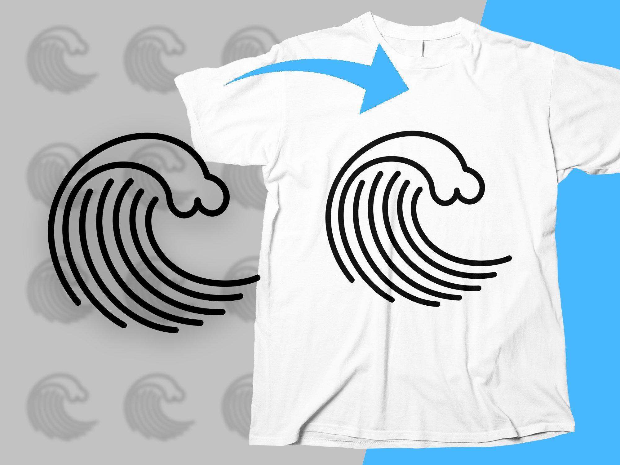 Ocean Wave SVG Beach Sea Shoreline Surf Silhouette Clipart Cut File ...