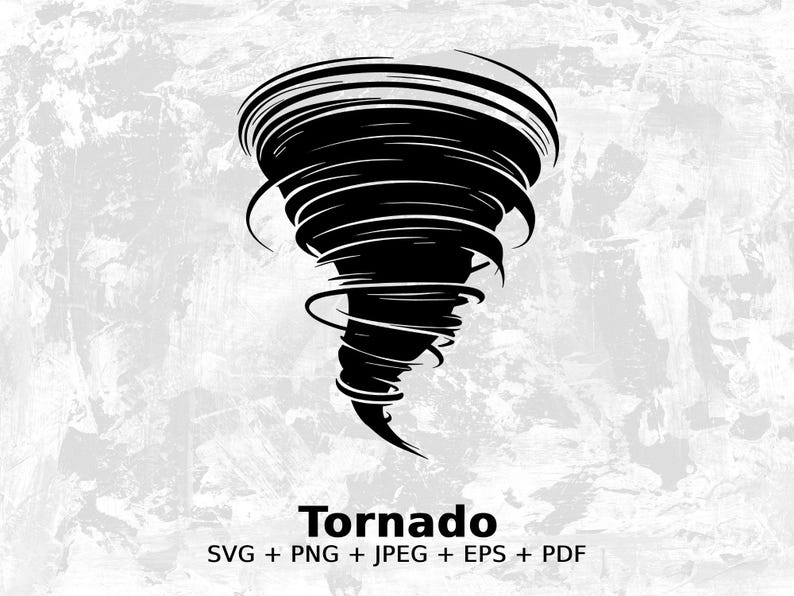 Tornado SVG - Twister Whirlwind Weather Storm Silhouette Clipart Cut ...