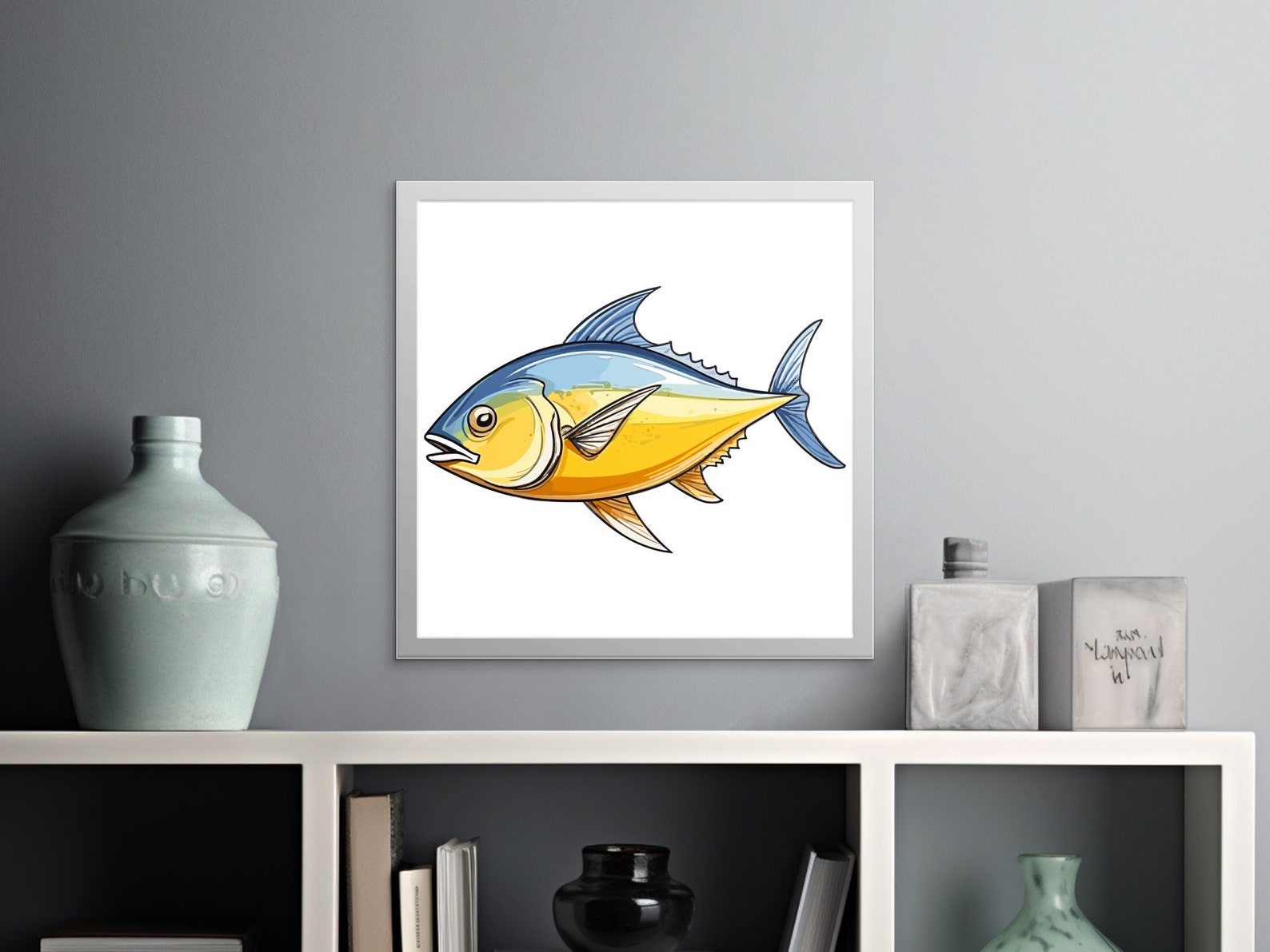 Cartoon Yellowfin Tuna SVG PNG Eps, Commercial Use Clipart Vector ...