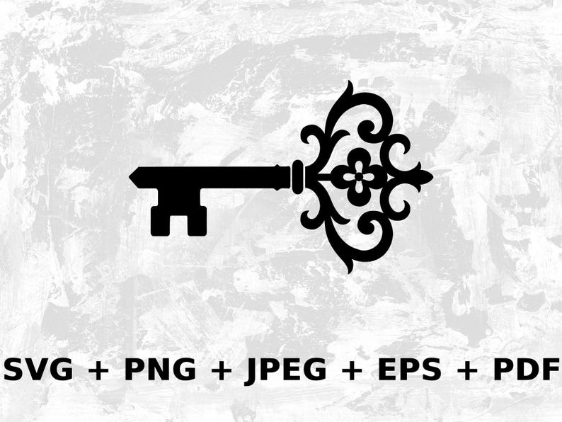 Vintage Key SVG - Key Silhouette Clipart Cut File, Instant Download ...