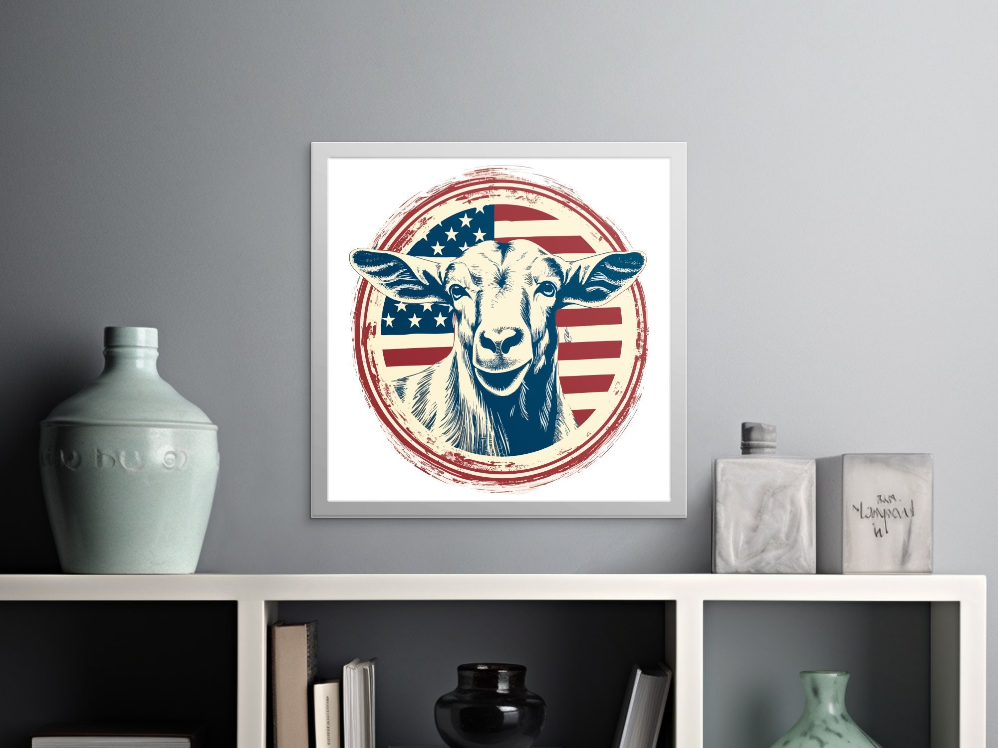 American Flag Goat SVG PNG Eps, Commercial Use Clipart Vector Graphics ...
