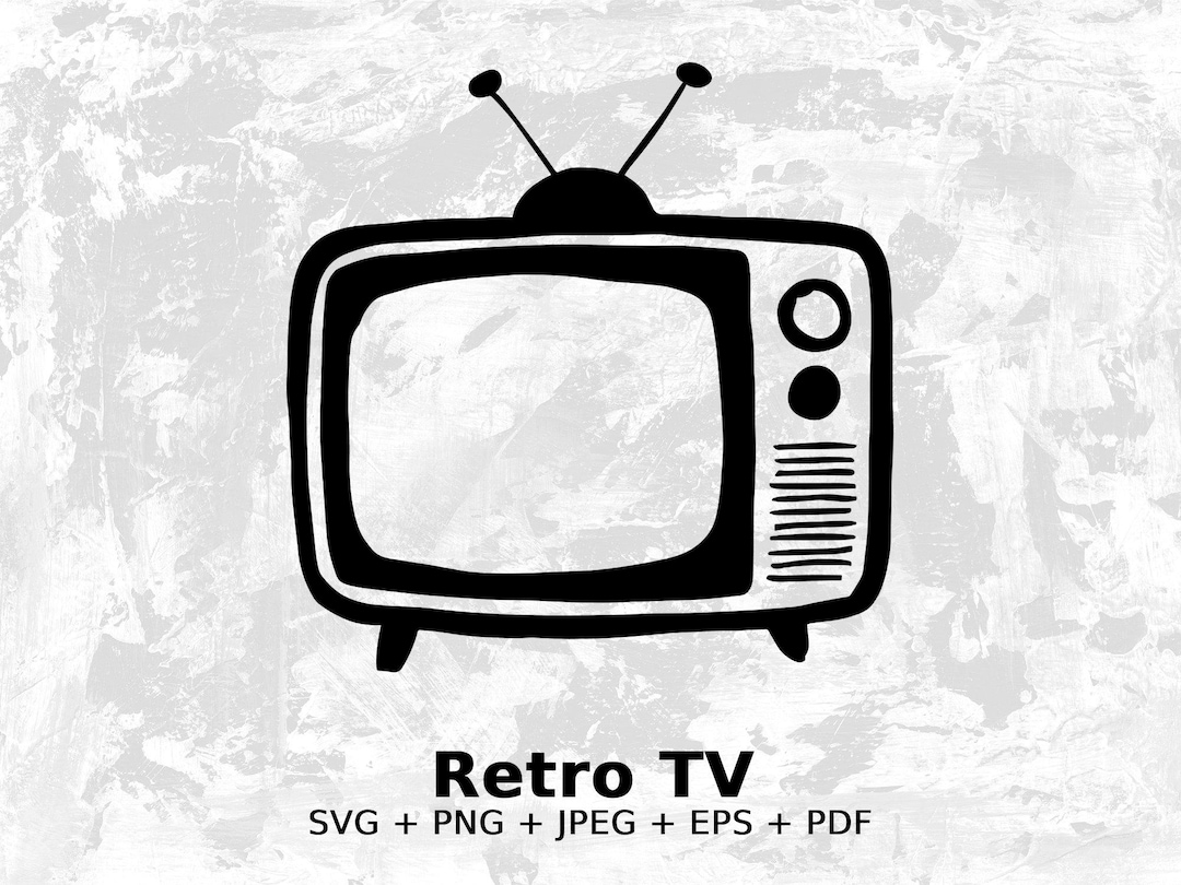 Retro TV SVG - Vintage Television Old Fashion TV Silhouette Clipart Cut ...