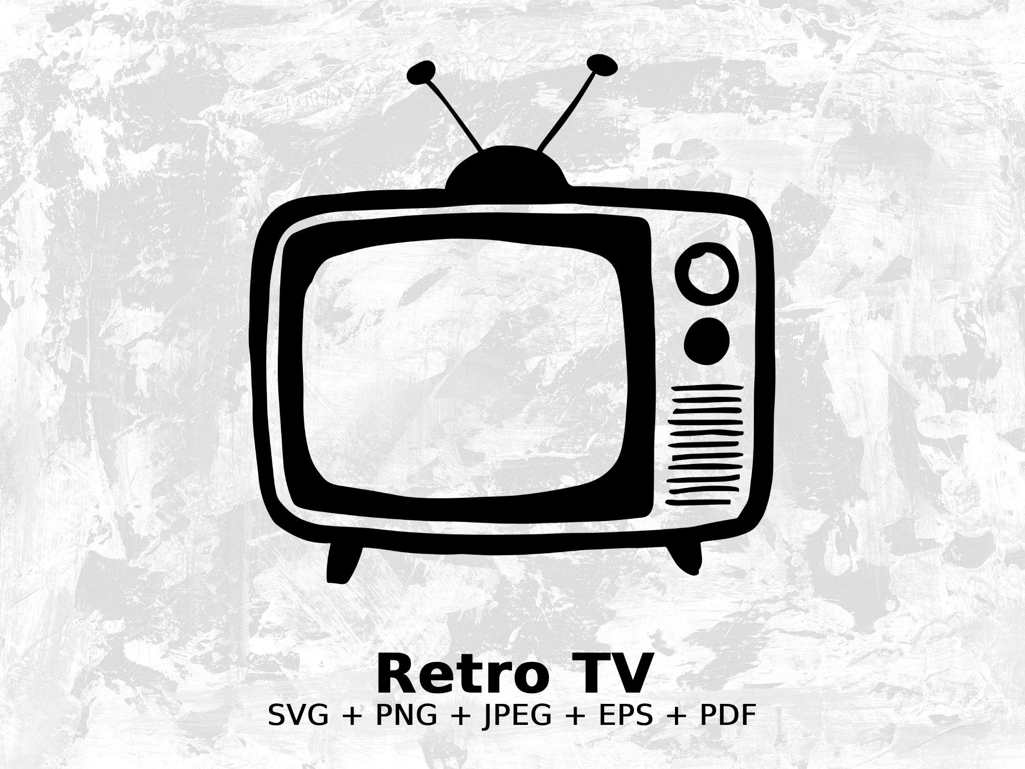 Retro TV SVG - Vintage Television Old Fashion TV Silhouette Clipart Cut ...