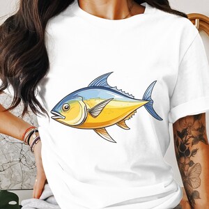 Cartoon Yellowfin Tuna SVG PNG Eps, Commercial Use Clipart Vector ...