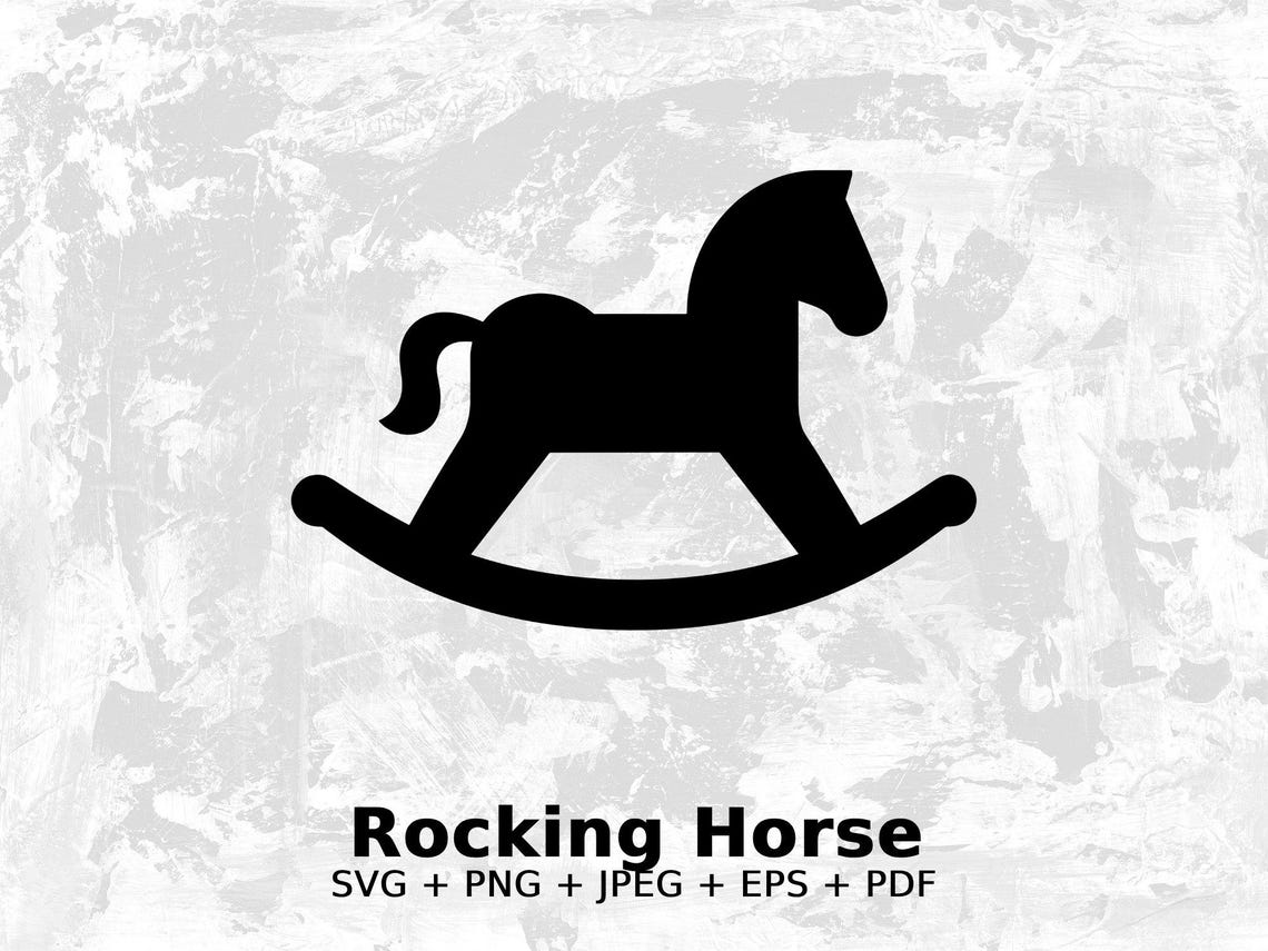Rocking Horse SVG - Rocking Horse Silhouette Clipart Cut File, Instant ...