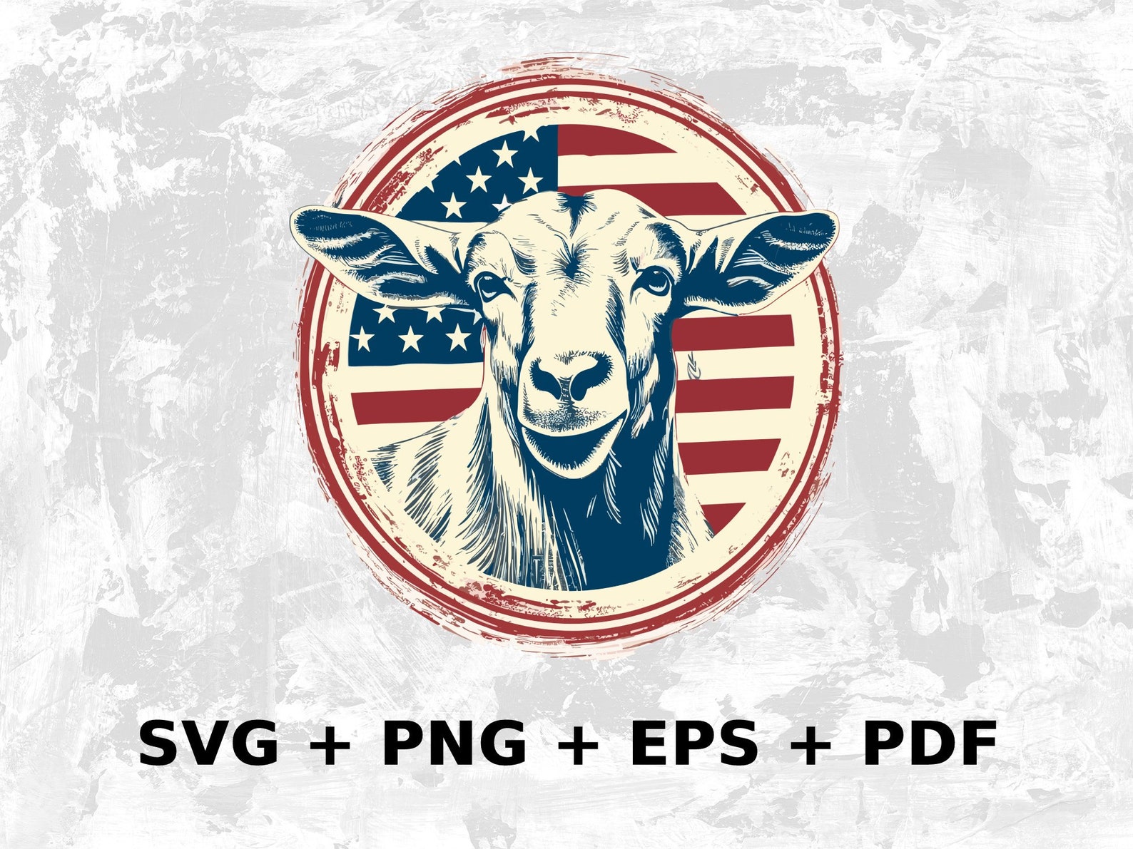American Flag Goat SVG PNG Eps, Commercial Use Clipart Vector Graphics ...