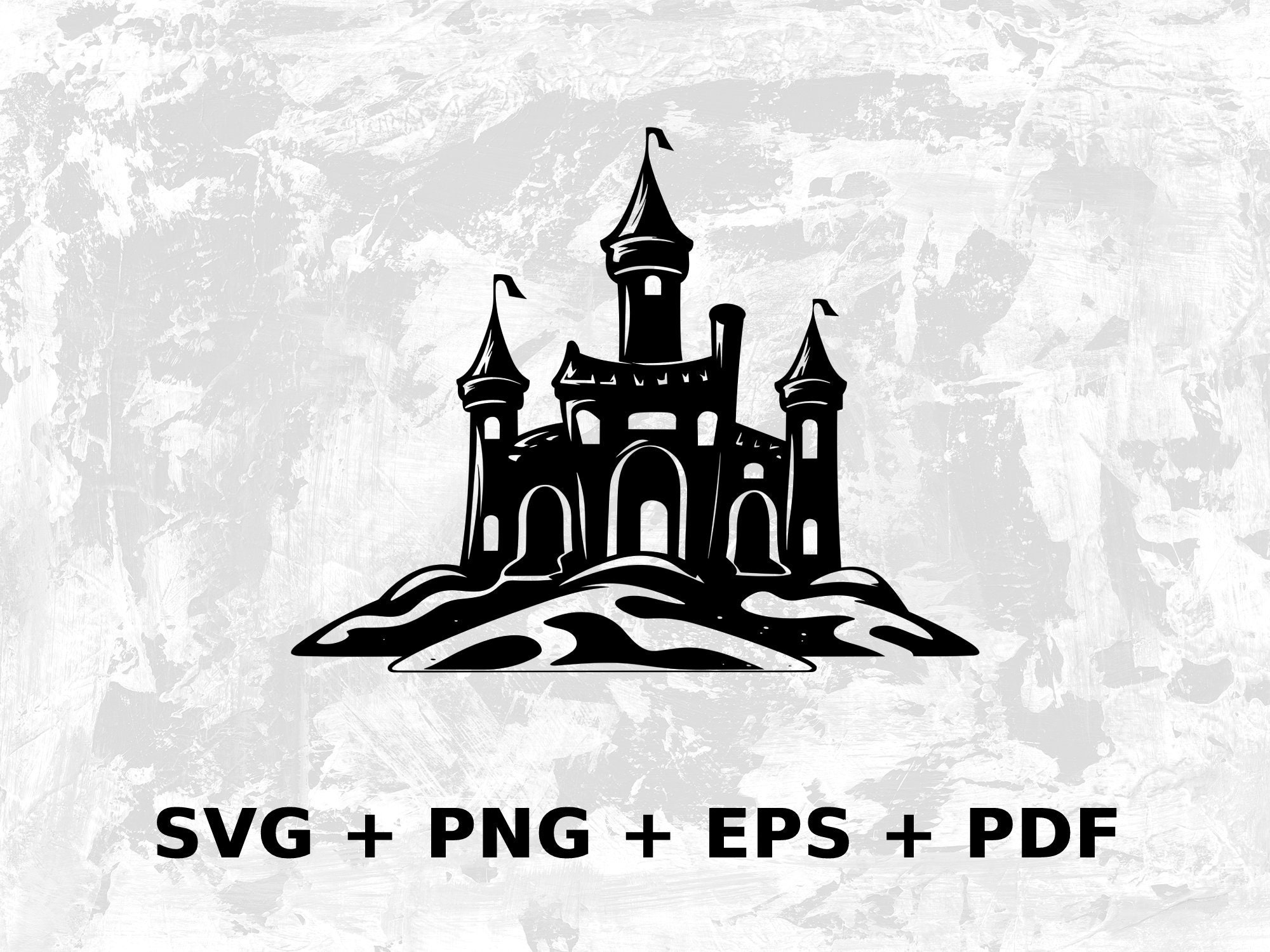 Sandcastle SVG PNG Eps, Commercial Use Clipart Vector Graphics for Wall ...