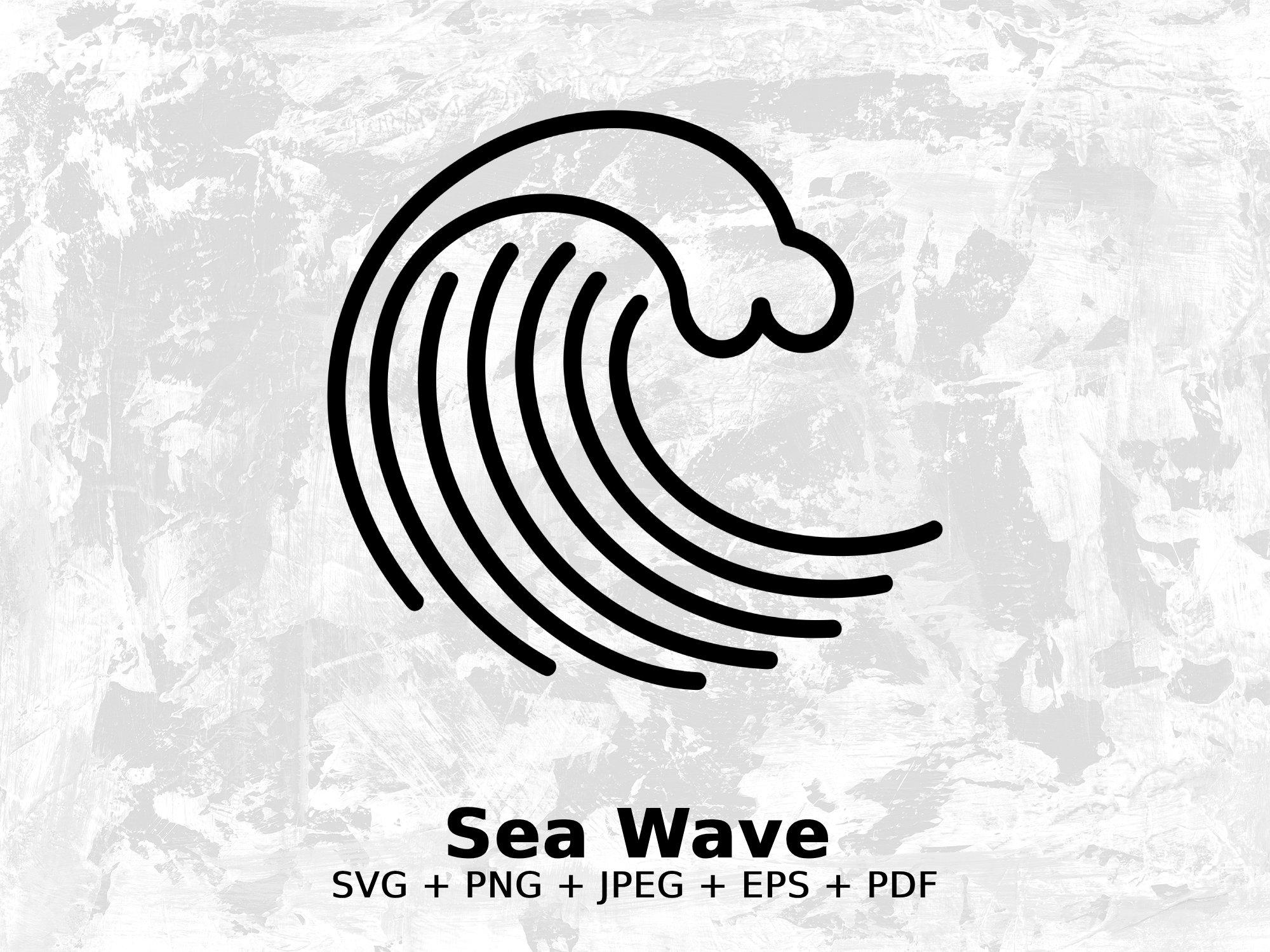 Ocean Wave SVG - Beach Sea Shoreline Surf Silhouette Clipart Cut File ...