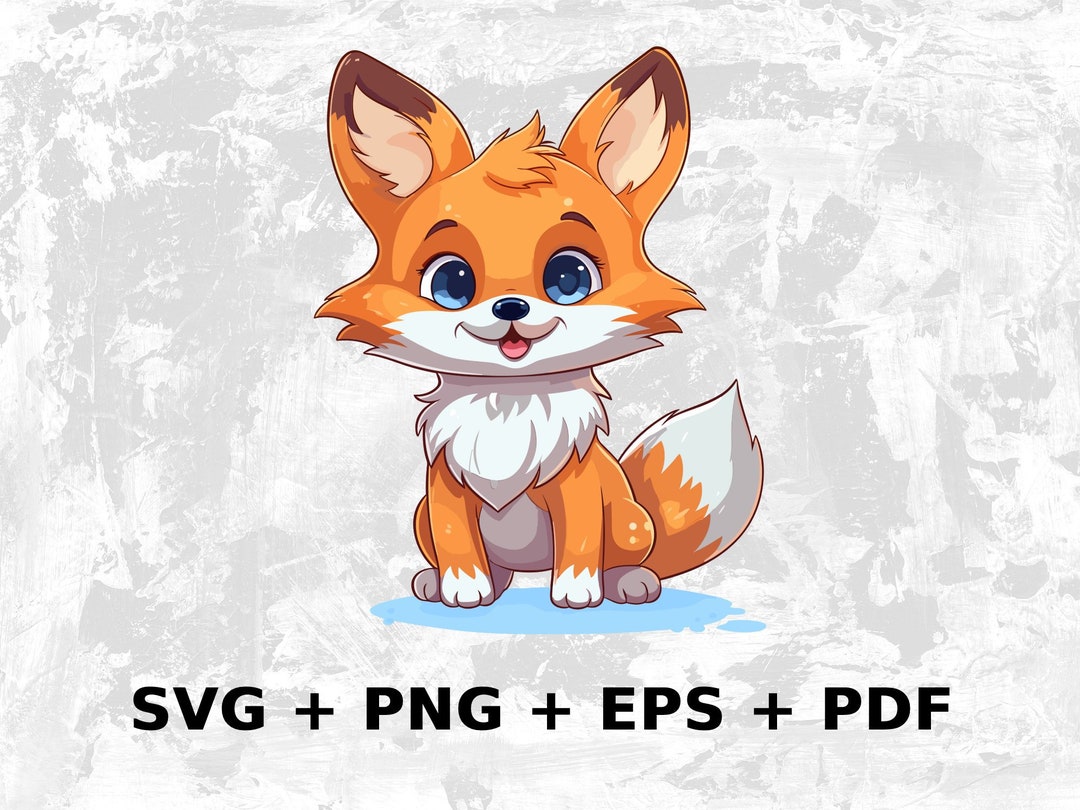 Cartoon Fox SVG PNG Eps, Commercial Use Clipart Vector Graphics for ...
