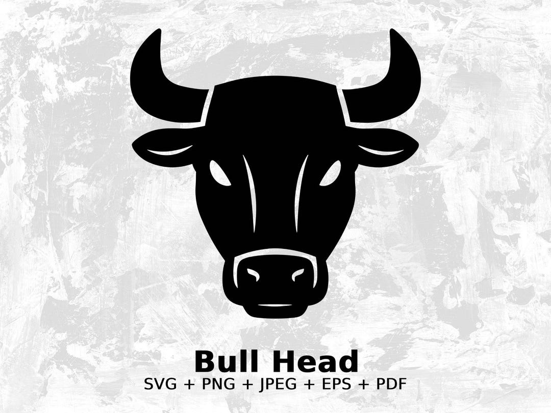 Bull Head SVG PNG Eps, Commercial Use Clipart Vector Graphics for Wall ...