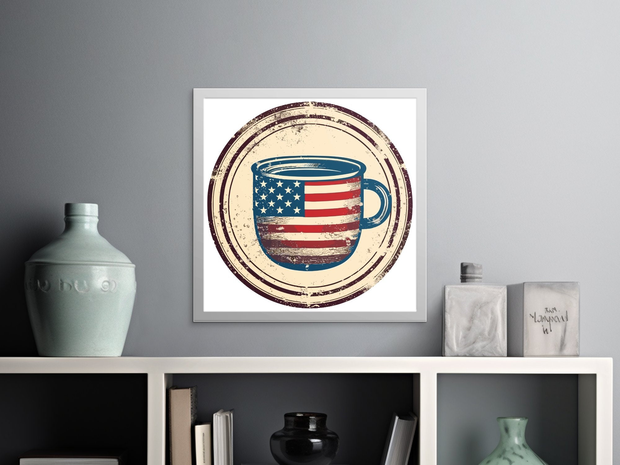 American Flag Coffee Cup SVG PNG Eps, Commercial Use Clipart Vector ...