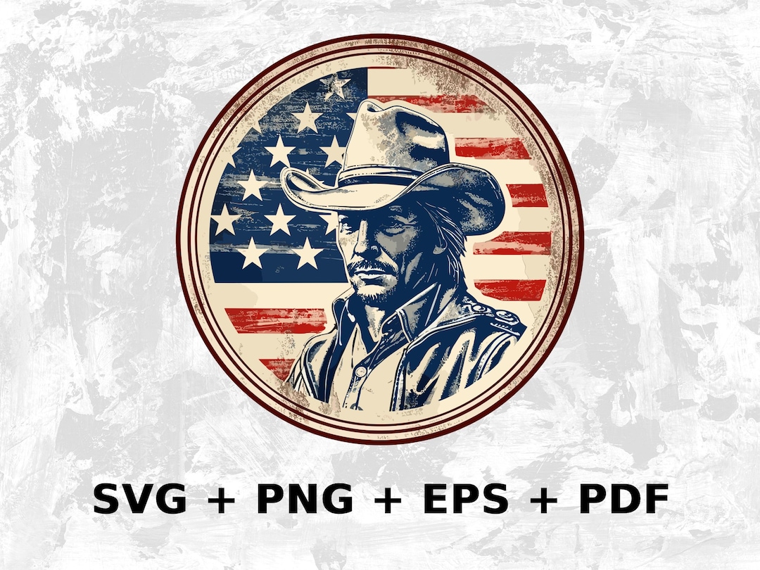 American Flag Cowboy SVG PNG Eps, Commercial Use Clipart Vector ...