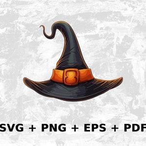 Cartoon Halloween Witch Hat SVG PNG Eps, Commercial Use Clipart Vector ...