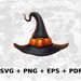 Cartoon Halloween Witch Hat SVG PNG Eps, Commercial Use Clipart Vector ...