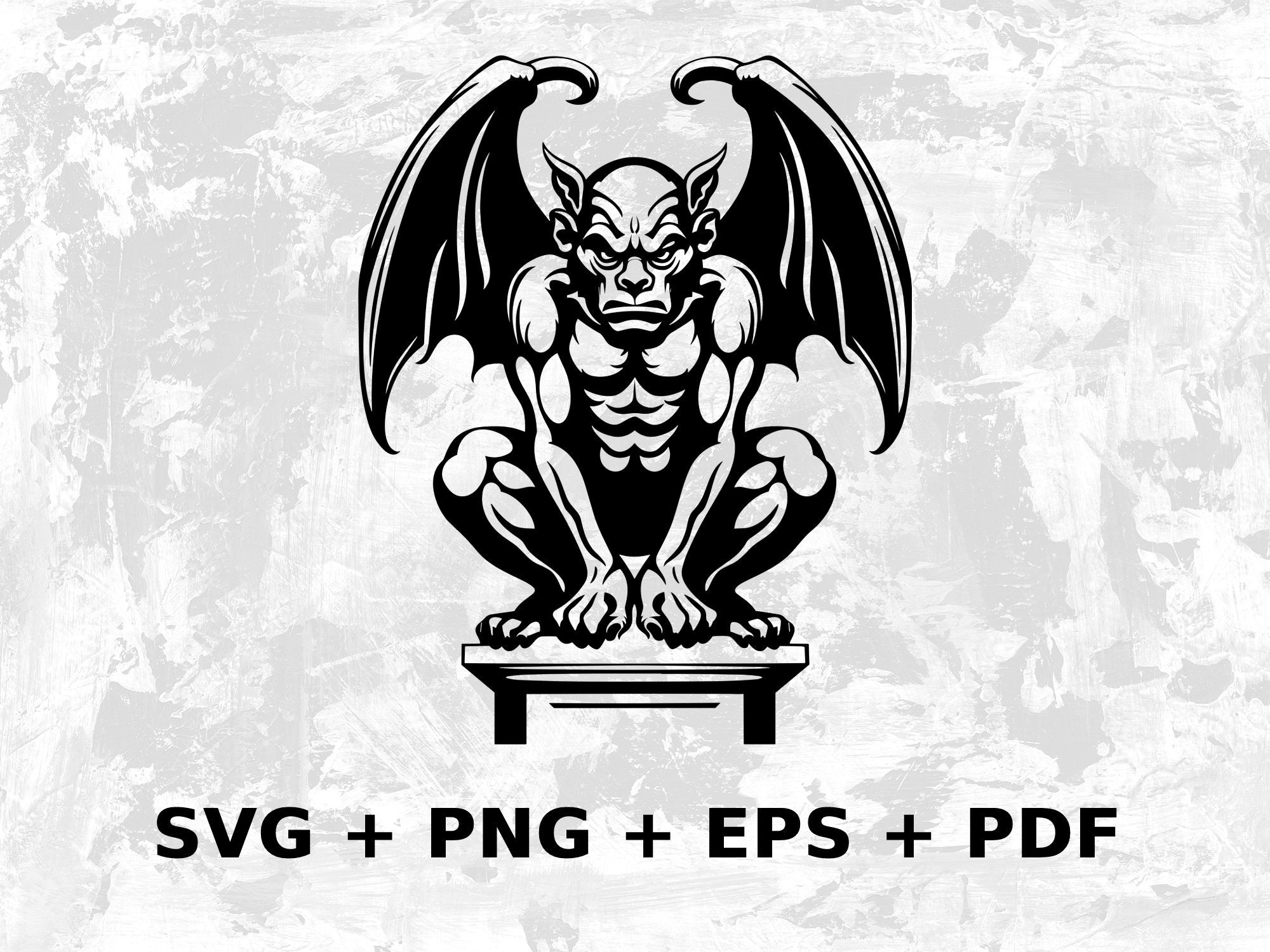Gargoyle SVG PNG Eps, Commercial Use Clipart Vector Graphics for Wall ...