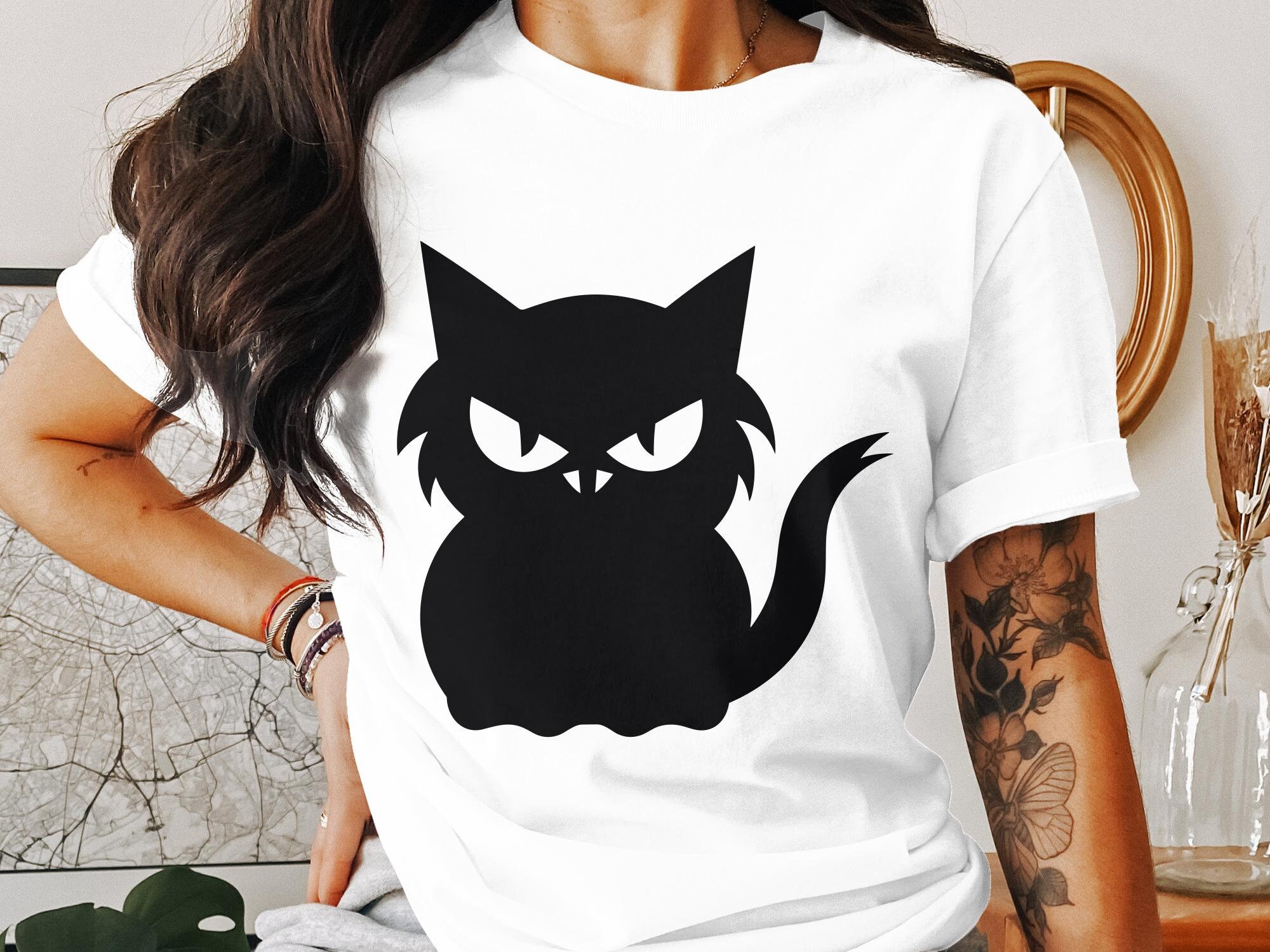 Mad Cat SVG PNG Eps, Commercial Use Clipart Vector Graphics for Wall ...