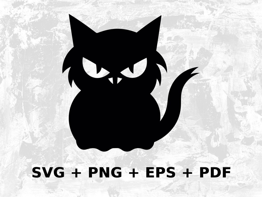 Mad Cat SVG PNG Eps, Commercial Use Clipart Vector Graphics for Wall ...