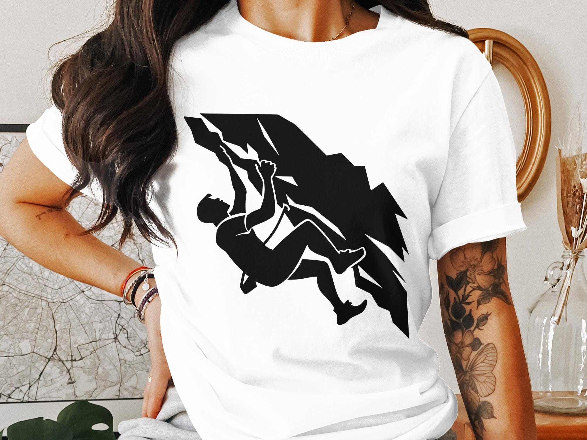 Rock Climbing SVG - Mountain Climber Silhouette Clipart Cut File ...
