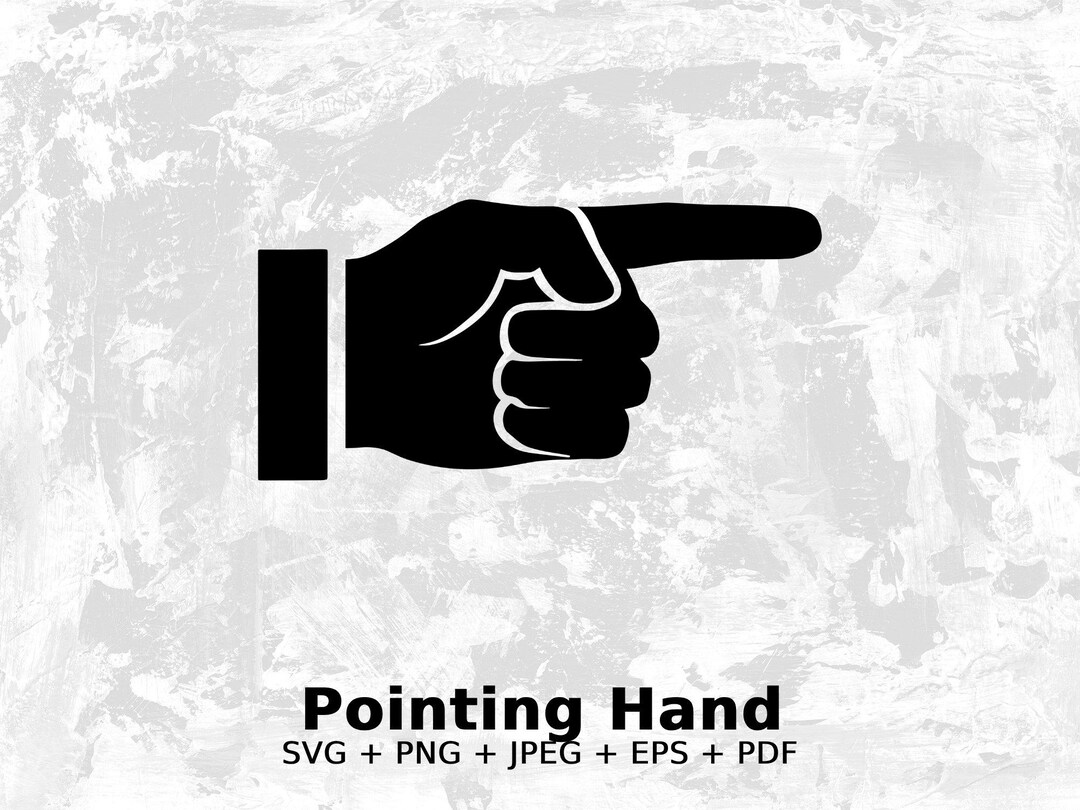 Pointing Hand SVG Pointer Finger Hand Gesture Sign Silhouette Clipart ...