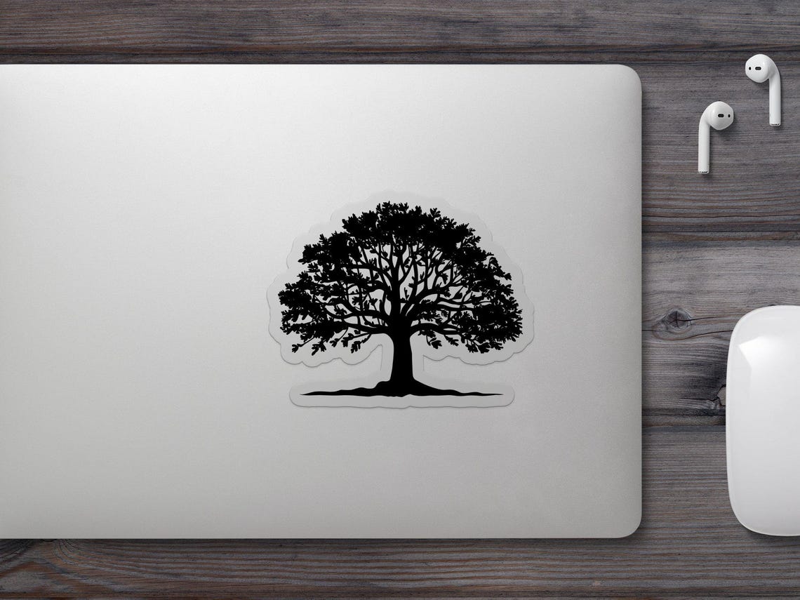 Oak Tree SVG - Large Tree Nature Forest Woodland Botanical Silhouette ...