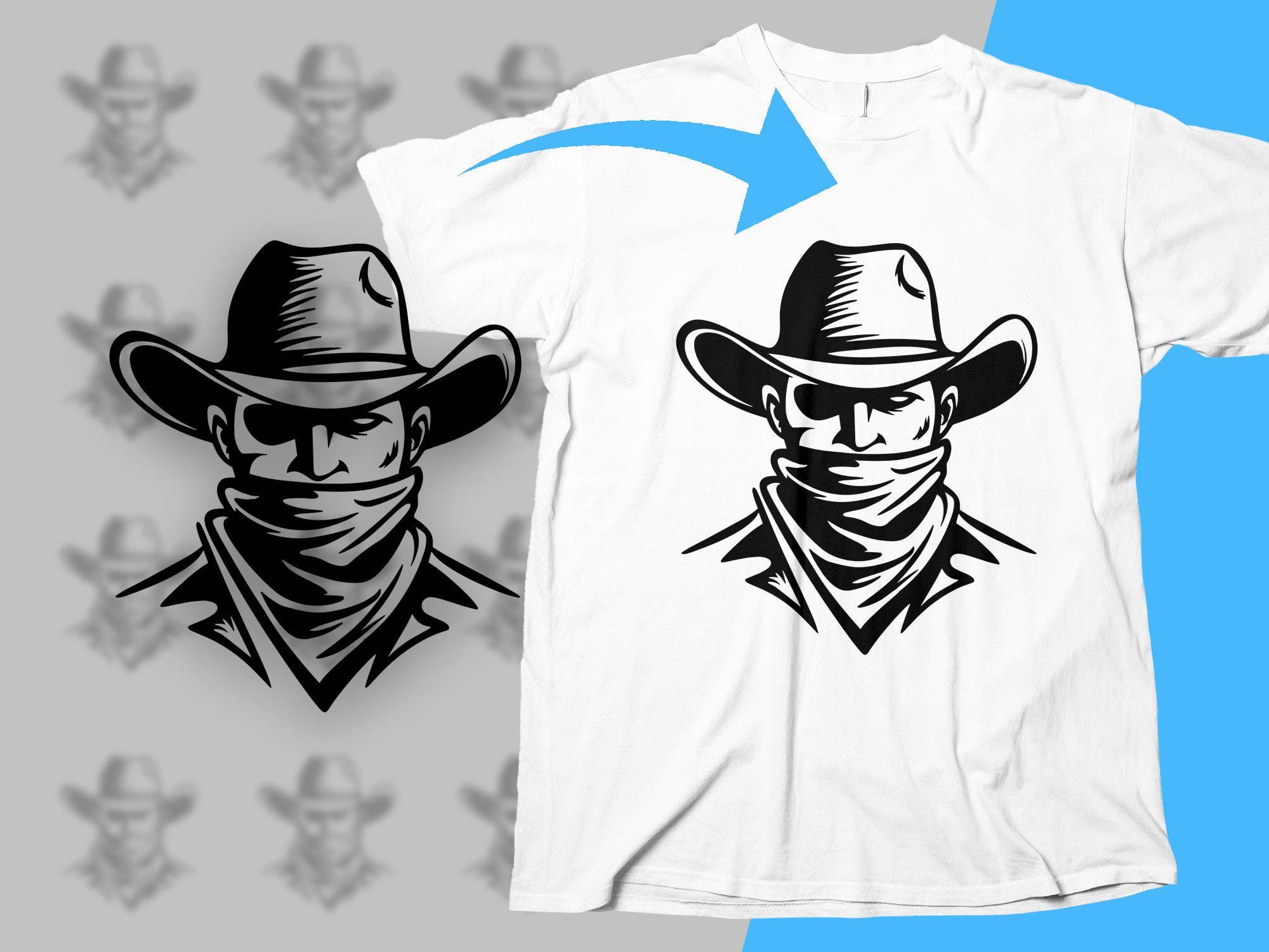 Cowboy SVG Cattleman Rancher Wild West Gunslinger Outlaw Silhouette ...