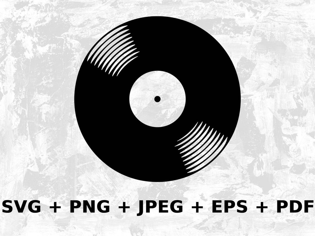 Vinyl Record SVG Vinyl Record Silhouette Printable Graphic Vector ...
