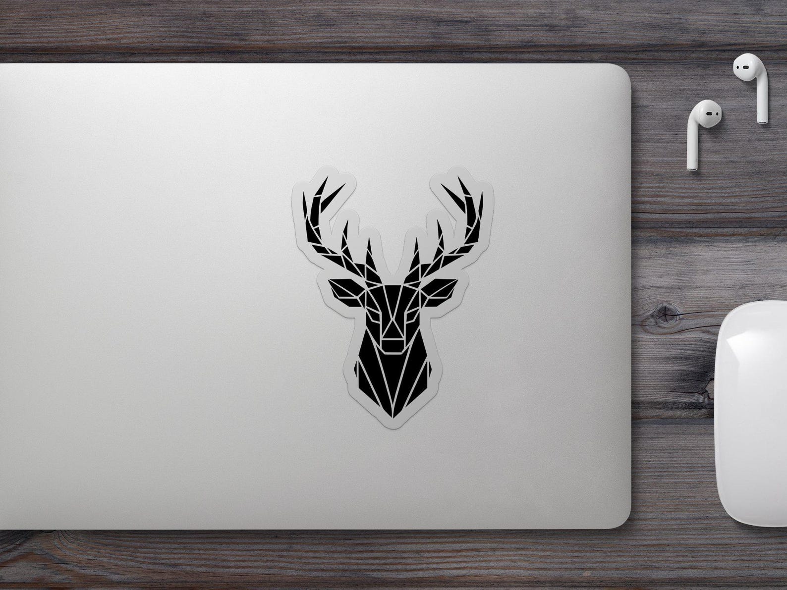 Deer Head SVG - Geometric Deer Buck Antlers Elk Head Silhouette Clipart ...