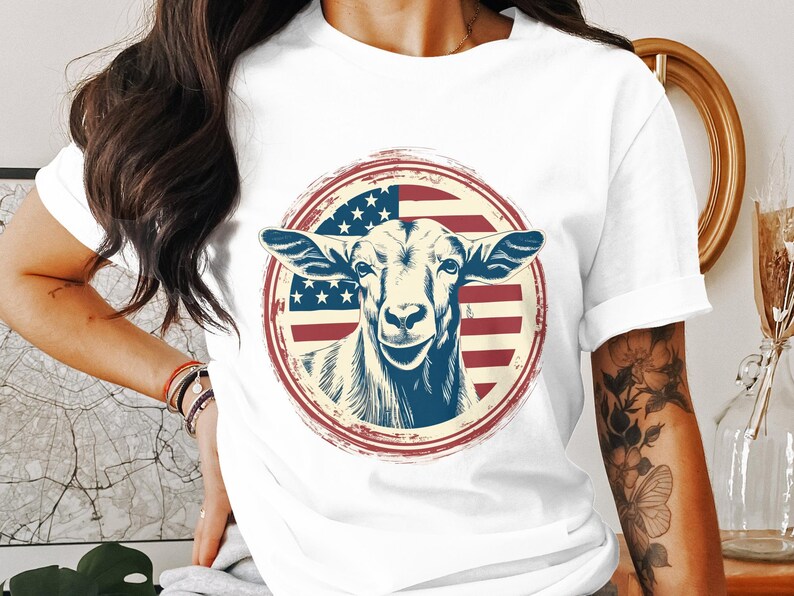 American Flag Goat SVG PNG Eps, Commercial Use Clipart Vector Graphics ...