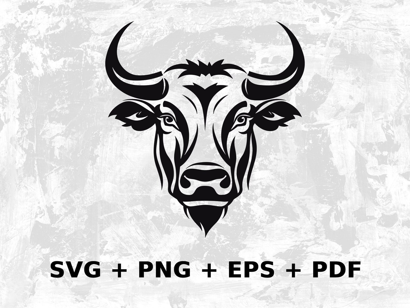 Bull Head SVG PNG Eps, Commercial Use Clipart Vector Graphics for Wall ...