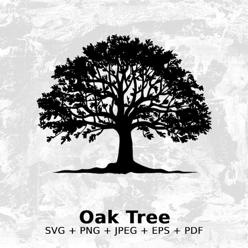 Oak Tree Svg - Etsy