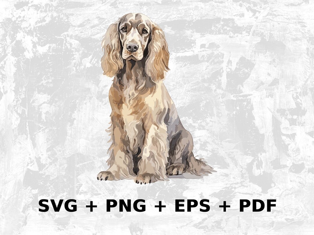 Watercolor English Cocker Spaniel SVG PNG Eps, Commercial Use Clipart ...
