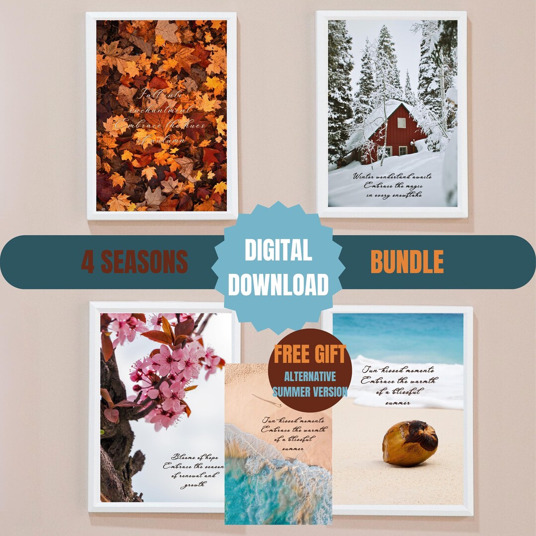 PRINTABLE Seasons of Wonder 4 Season Photo Bundle FREE GIFT Autumn Fall ...