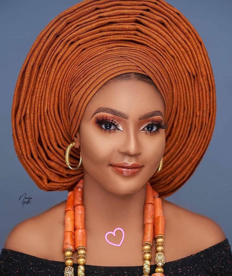 Autogele, Ready-to-wear Gele, Africa, Nigeria Blue Gele Headtie Hat ...