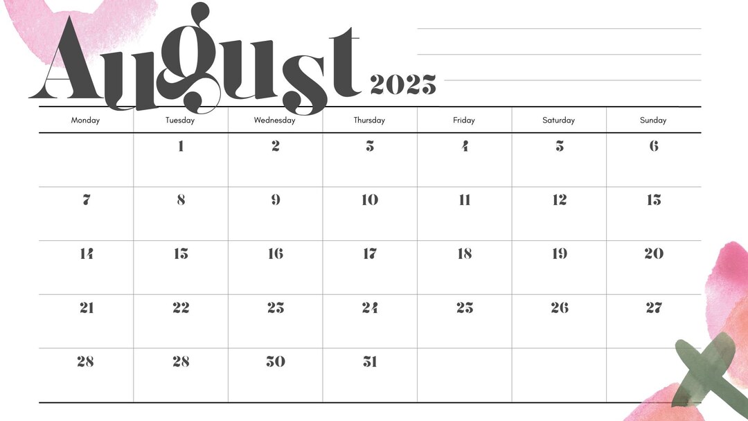 Printable Calander - Etsy