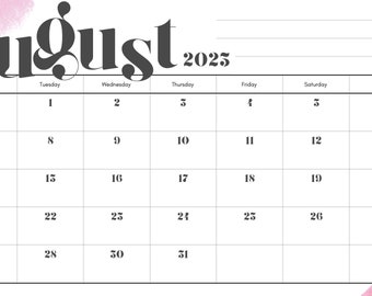 12 Month Student Printable Calander Planner Instant Download PDF ...