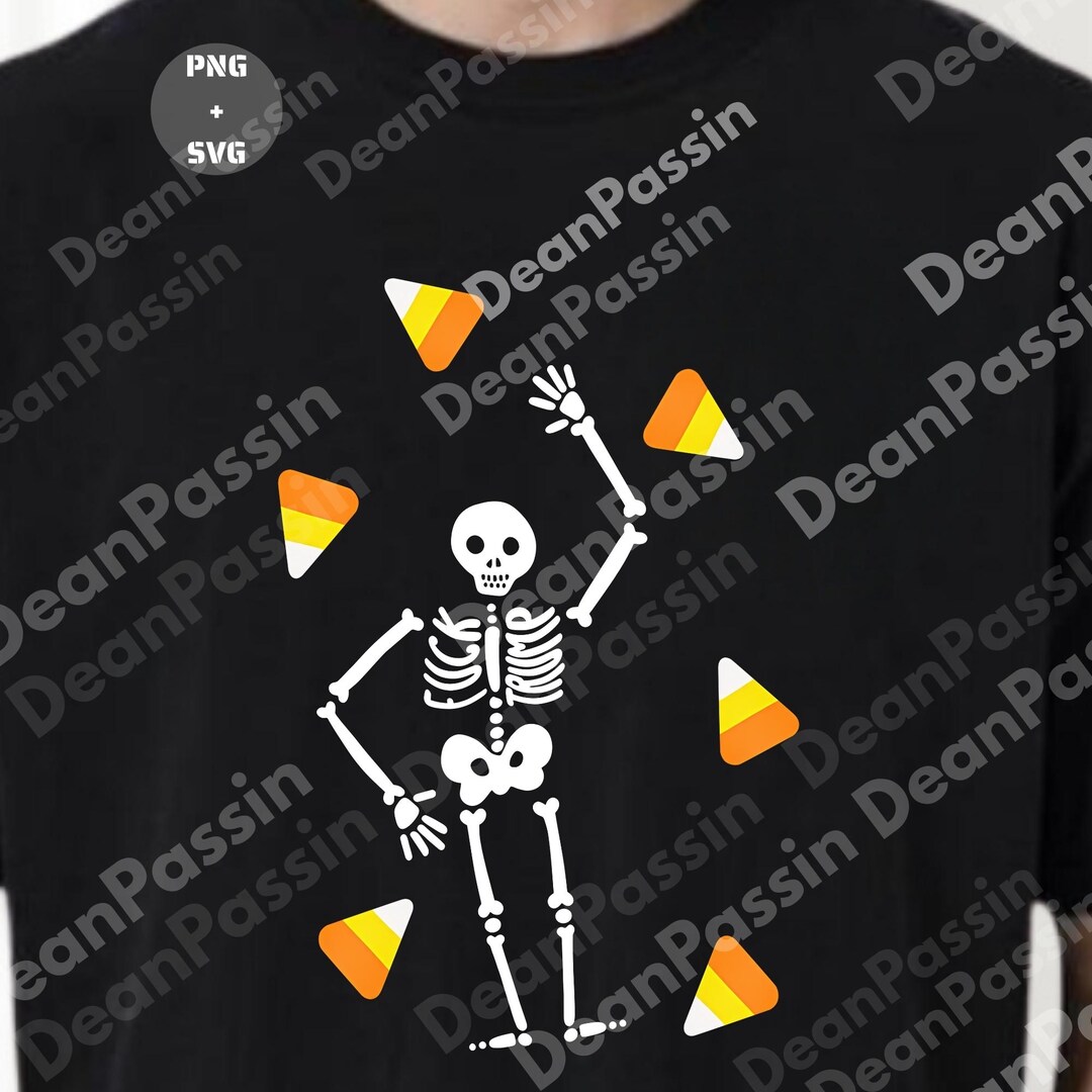 Slightly Subtle Halloween Skeleton PNG, Spooky Cozy Graphic With Fall ...