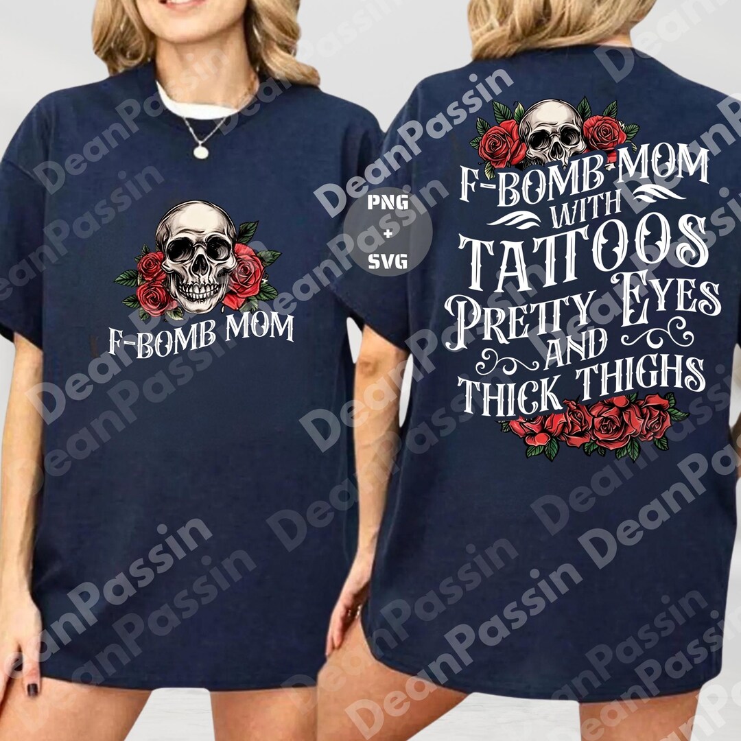 Gothic F-bomb Mom PNG, Inspired Quote Graphic With Pretty Eyes and ...